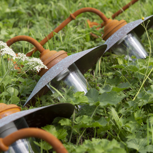 Stoere gietijzeren Stallamp Ardennes buitenlamp Roest